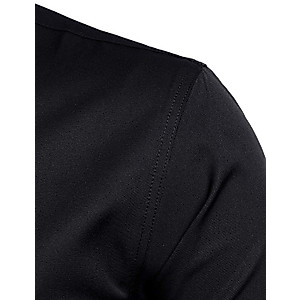ZEROYAA Mens Hipster Solid Slim Fit Long Sleeve Mandarin Collar Dress Shirts ZLCL08 Solid Black XX-Large