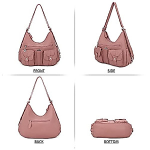 Soft Washed Leather Hobo Women Handbags Roomy Multiple Pockets Street ladies' Shoulder Bag Fashion Tote Satchel Bag