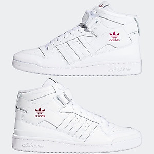 adidas Originals Women's Forum Mid Sneaker, White/White/White, 9