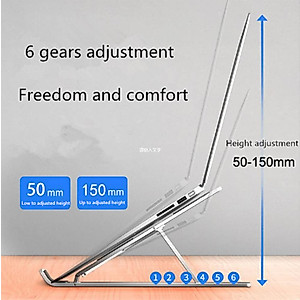 TenYua Laptop Stand for Desk,Portable Laptop Holder,6 Angles Adjustable Aluminum Tablet Stand Foldable Laptop Bracket Compatible with 9-15.6 inch Laptops