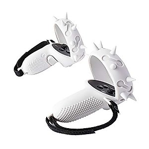 MOJOXR Silicone Grip Cover Compatible with Quest 2 Touch Controller Grips, Touch Controller Grip Accessories, Touch Controller Grip Sleeve, Enhanced VR Game Experience (Rivet-White)