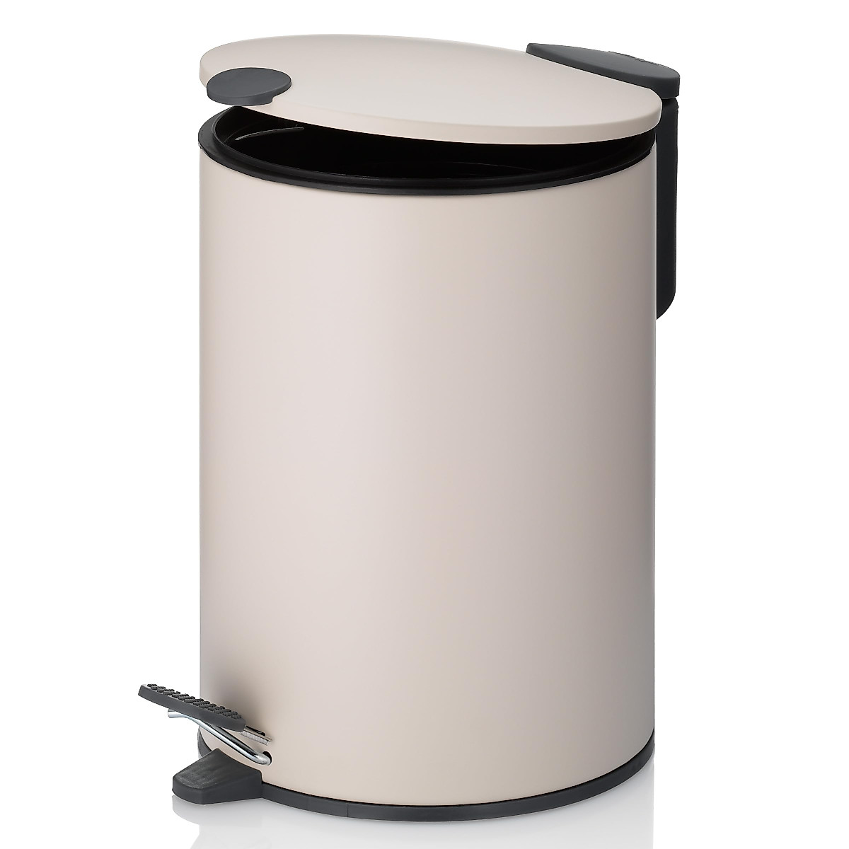 kela 23619 Cosmetic Bin with Inner Bucket 3 L Silent Closing Metal Mats Beige