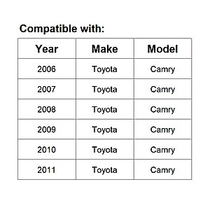 USTAR Gray Left Sun Visor Fit for Toyota Camry 2006 2007 2008 2009 2010 2011 Without Sunroof and Lights 74320-06780-B0