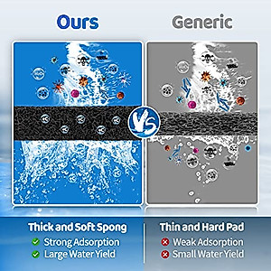 HiTauing 6 Count Carbon Reducer Filter Pads for aqueon，Fish Tank Filter Pads for QuietFlow LED PRO Model 10