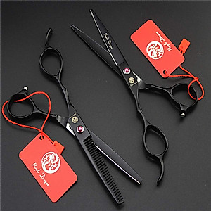 6.0 Inch Left-handed Professional Salon Hair Straight Cutting Scissor & Thinning Barber Shears,JP440C,62HRC for Hairdresser