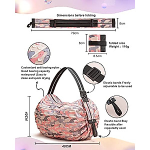 WEIBYEDAN Reusable Grocery Bags,Foldable Portable Shopping Bags,Large Capacity Picnic camping bag Tote Bag