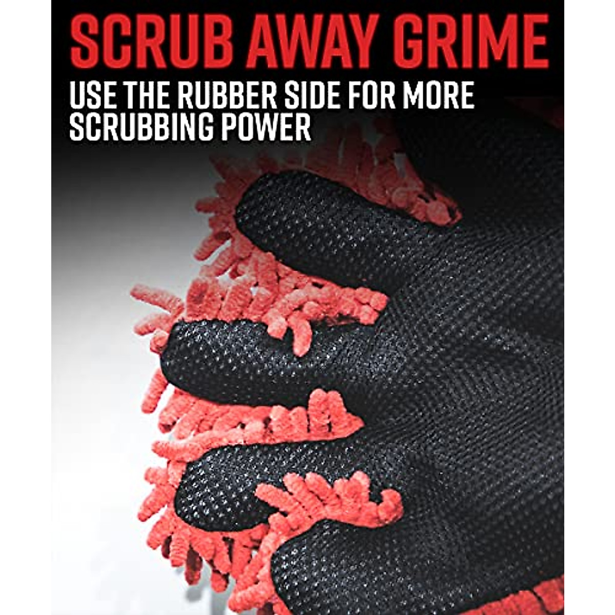 Adam's Microfiber Dual Wash Mitt - Premium, Soft Chenille Microfiber for Safe Washing - Scrubbing Side That is Great for Sap, Tar, and Other Tough to Remove Deposits