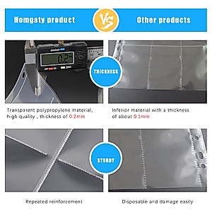 Homgaty 450 Pockets Baseball Card Sleeves, Trading Card Storage Album Pages Fit 3 Ring Binder, 9 Pocket Card Collector Holders Compatible with Skylanders, Pokemon,Top Trumps,Football Sport Cards