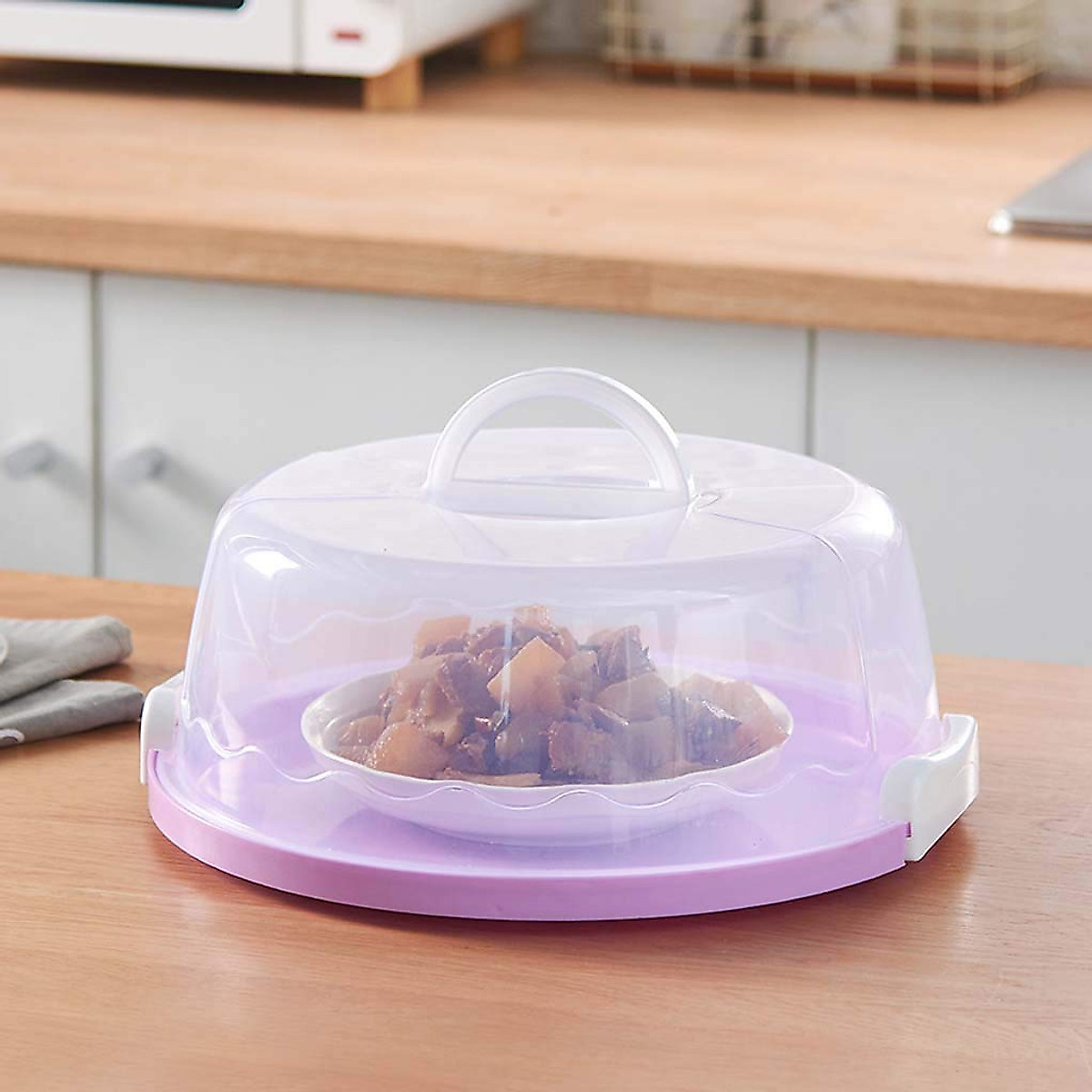 HELYZQ Sealing Carrier Portable Plastic Round Cake Box Cupcake Dessert Container Case Sealing Handheld