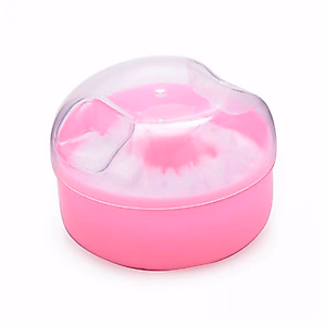 gootrades Baby Soft Face Body Cosmetic Powder Puff Sponge Box Case Container (Pink)