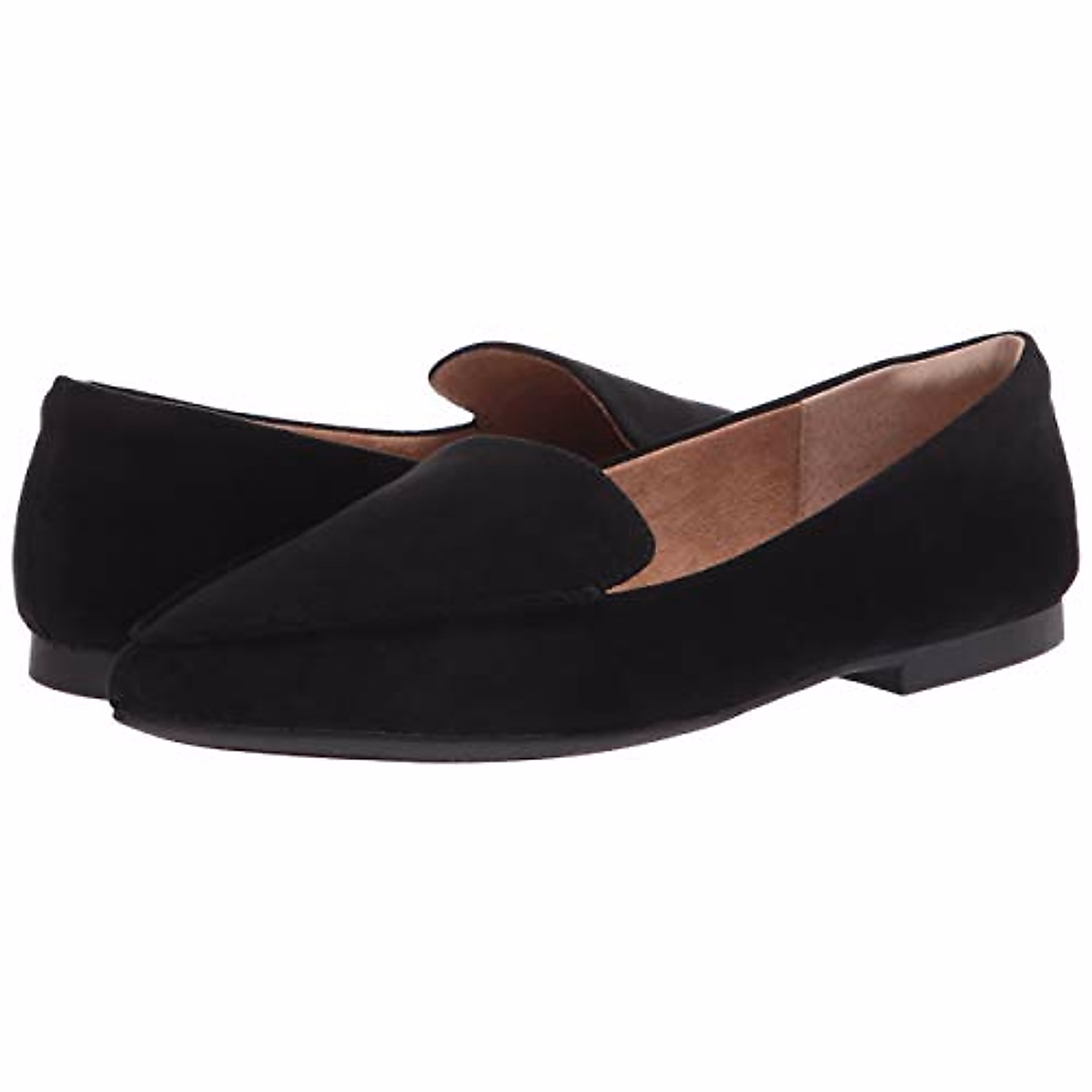 Amazon Essentials Women's Loafer Flat, Black Microsuede, 11 Wide