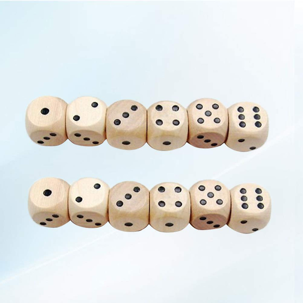 Tomaibaby 10pcs Wooden Playing Dice Set Dice Six Sides Durable 16mm Wooden Dice Indoor Outdoor Board Games for Adults and Family