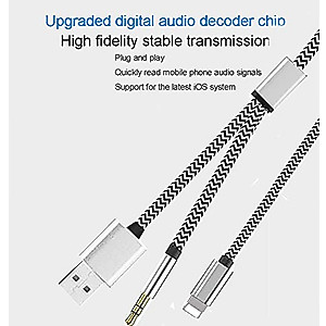 [Apple MFi Certified]2 in 1 Audio Charging Cable Compatible with iPhone,Lightning to 3.5mm Aux Cord Audio Jack Works with Car Stereo Speaker Headphone Car Charger Support iPhone 12/11/11 Pro/XS/XR/8/7