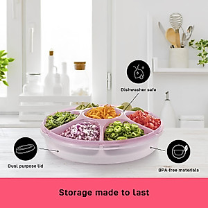 Tupperware Serving Center Set - 6 Compartment Serving Tray and Party Platter - Food Storage Container and Lid - Dishwasher Safe & BPA Free