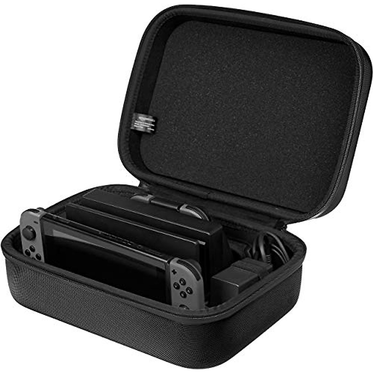 Amazon Basics Hard Shell Travel and Storage Case For Nintendo Switch & OLED Switch, Black, 12 x 4.8 x 9 Inches