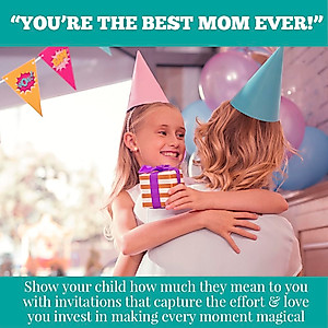 Our Little Bookworm Reading Book Lover Birthday Party Invitations, 20 5x7 Fill In Cards with Twenty White Envelopes by AmandaCreation