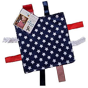 Baby Jack & Co 8x8” Flag Lovey Tag Toys for Babies - Baby Crinkle Toys - Crinkle Toys for Baby - Soft & Safe - Learn Shapes & Colors - Ideal Baby Toy - BPA Free w/Stroller Clip