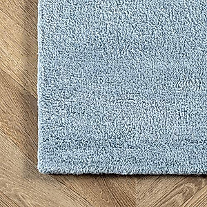 nuLOOM Set Sail Hand Tufted Wool Runner Rug, 2' x 6', Baby Blue