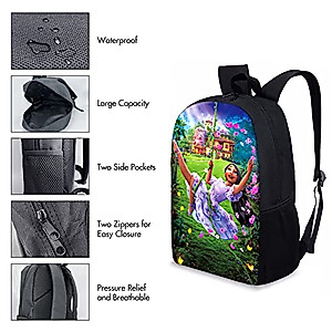 Farisod Encanto Backpacks for Girls School Backpack with Lunch Box Set School Bags Student Bookbag Backpacks for Girls Teens 3PCS