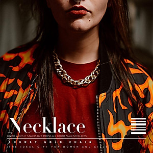 ACEDRE Chunky Choker Necklaces Gold Cuban Link Chain Hiphop Thick Clavicle Statement Necklace Punk Neck Jewerly for Women and Men (A-Gold)