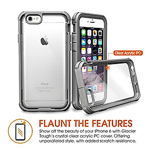 iPhone 6s Case, roocase [Glacier TOUGH] iPhone 6 (4.7) Hybrid Scratch Resistant Clear PC / TPU Armor Full Body Protection Case Cover with Built-in Screen Protector for Apple iPhone 6 / 6s (2015), Granite Black