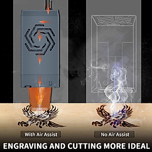 ORTUR Air Assist Pump, Adjustable 50L/min Output Air Pump Assist Kit for ORTUR Laser Master 3 and LU2-4 LF Laser Cutter and Engraver, Clean Surface and Smooth Edge, Protect Laser Lens