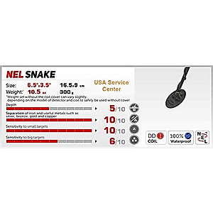 NEL Snake 6.5 x 3.5 DD Search Coil for Garrett at Max