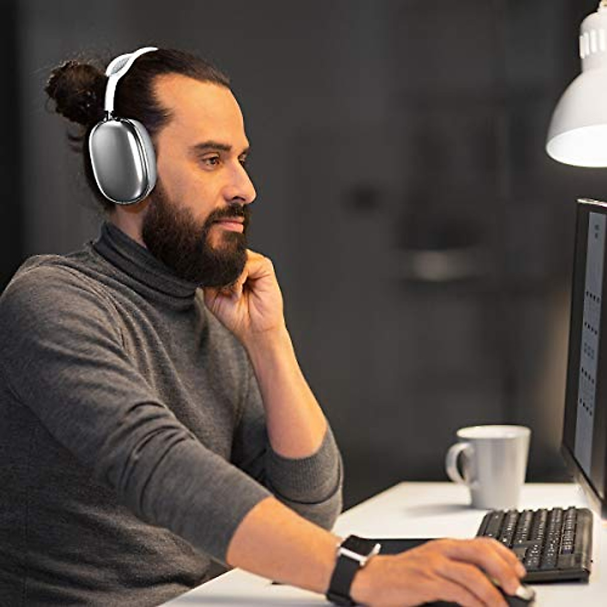 Valkit Compatible with Airpods Max Case Cover, Clear Soft TPU Protective Headphones Cover Headset Shockproof Full Case for Airpods Max -Transparent