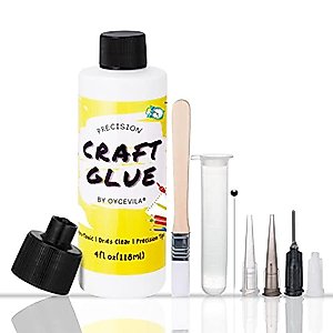 4 Ounces Craft Glue Quick Dry Clear, Precision Craft Glue with 4 Pcs Tips, Anti-Wrinkle Crafting Glue, Craft Glue Bottles with Fine Tip Perfect for Paper Crafts, Card Making and More