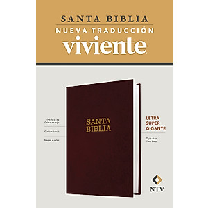 Santa Biblia NTV, letra súper gigante (Tapa dura, Vino tinto, Letra Roja) (Spanish Edition)