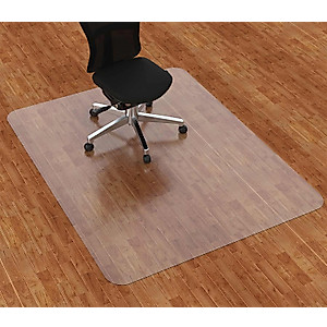 Amyracel Large Office Chair Mat for Hardwood Floor, 46” x 60” Clear Desk Chair Mat for Hard Floors, Easy Glide Floor Protector Mat for Office Chairs