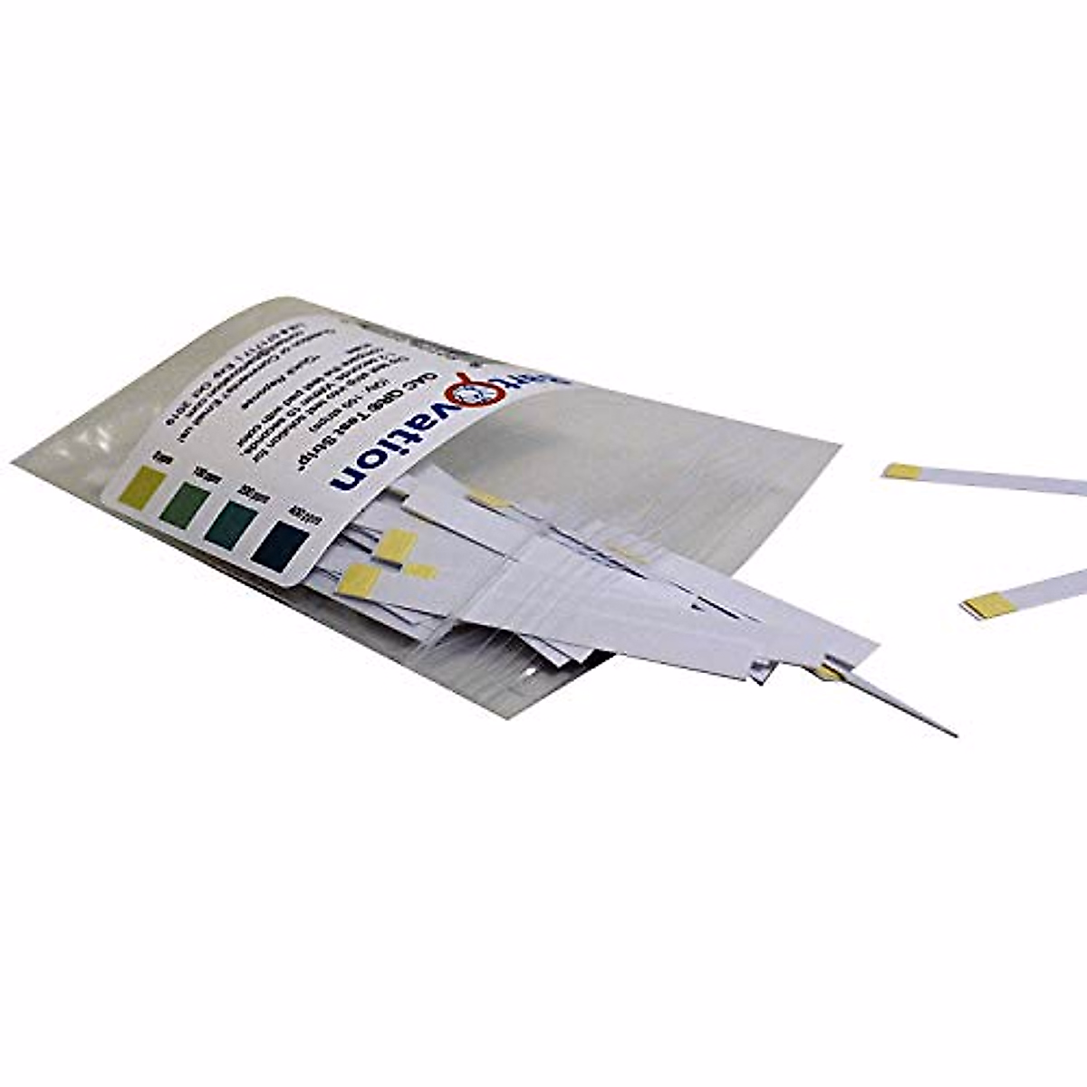 Restaurant Quaternary Ammonium (QAC, Multi Quat) Sanitizer Test Strips, 0-400 ppm [Bag of 100 Plastic Strips]