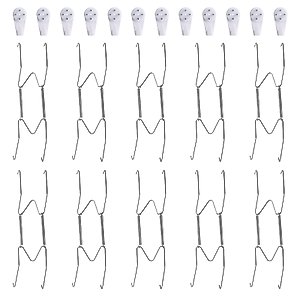 Fasunry 10 Pack 8 Inch Plate Hangers, Plate Hangers for The Wall with 12 Pack Wall Hooks, Compatible 7.5 to 8.5 Inch Decorative Plates and Arts