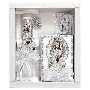 Jesus Communion Candle Set for Boys w/Spanish New Testament