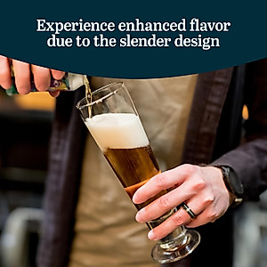 Libbey Stockholm Pilsner Beer Glasses, 14.5-ounce, Set of 4