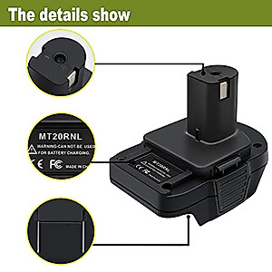 Rocivic MT20RNL Battery Adapter for Makita 18V Battery Convert to Ryobi 18V Lithium Battery, Compatible with Makita 18 Volt BL1860B BL1850B BL1840 BL1830B