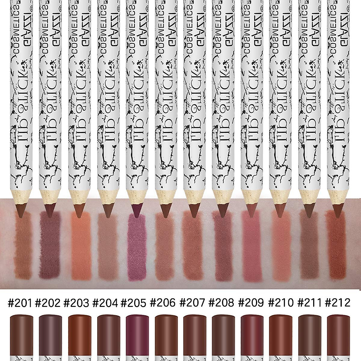 NICEFACE Lip Liner Pencil Set,12 Color Matt Smooth Waterproof lip pencil set lip pencil set, Natural Long Lasting Makeup Lip Liners