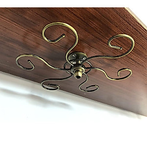 NAGATA Wine Glass Rack Under Cabinet, 360° Rotating Wine Glass Holder, Wine Glass Drying Rack Kitchen Cabinet Storage and Wine Cabinet Decoration.