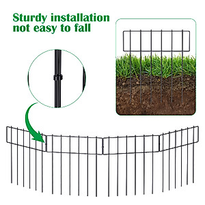 10 Pack Animal Barrier Fence, 17 Inch(H) X 10 Ft(L) Decorative Garden Fencing for Garden.