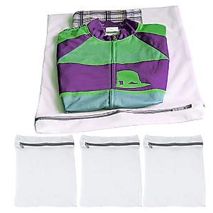 Durable Fine Mesh Delicates Laundry Bags for Socks Delicates Washing Machine Underwear Lingerie Hosiery Sleepwear Extra Large New Honeycomb Mesh ​Laundry Wash Bag 3 Pack 12" x 16"