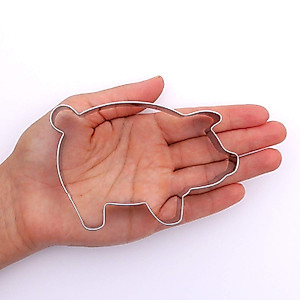 Pig Stainless Steel, Dishwasher Safe, Premium Stainless Steel Cookie Cutter, Food Grade, 1" Deep