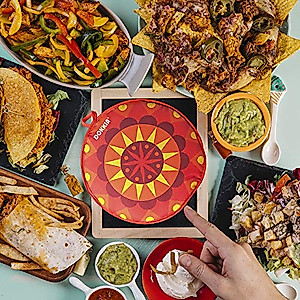 LEONAL Tortilla Warmer Taco 12 Inch Insulated Pouch Cloth - Microwave Use Fabric Bag to Keep Food Warm for up to One Hour (12 Inch, Fiesta Sunburst Boho Mandala)