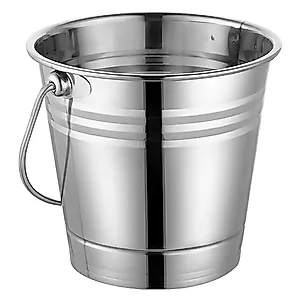 Champagne Ice Bucket Cocktail Party Ice Bucket 1L Stainless Steel Metal Ice Bucket Pails Champagne Wine Beer Beverage Tub for Drinks Party Ice Cube Container Bucket Favors Pails Favors Pails