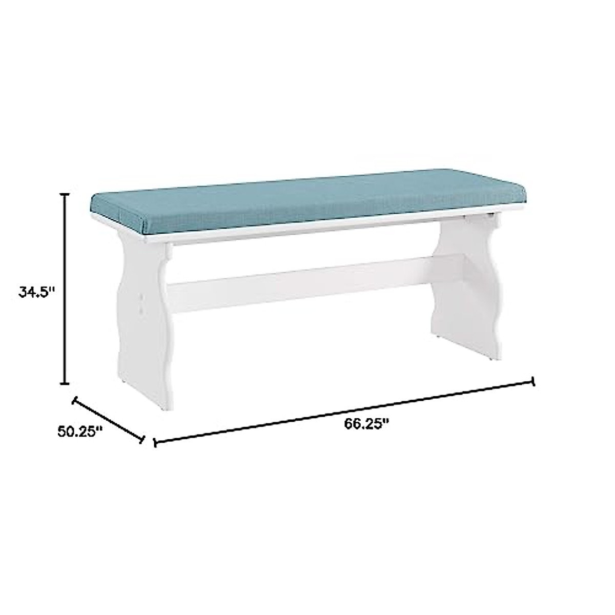 Linon Lucy Capri Blue Nook 66.25 x 34.5 x 50.25