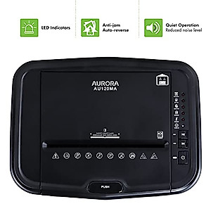 Aurora 120-Sheet Auto Feed High Security Micro-Cut Paper Shredder / 30 Minutes