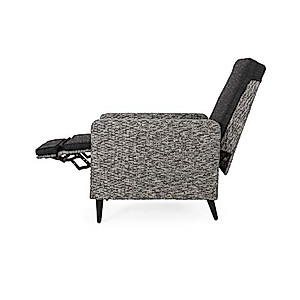 Christopher Knight Home Outdoor Recliner, Black + Multi Gray + Gun Gray