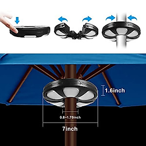 YAQIIHOME Patio Umbrella Light Rechargeable Battery Operated with Remote Control,Outdoor Pole Umbrella Light 13 Colors Changing Champing Lights 300LM with Dimmer and Timer auto-Off