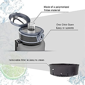 HITWAY 32 oz Sports Water bottle,BPA Free Drinks Water Bottles with Fruit Strainer,Leakproof Tritan BPA Free Non-Toxic Water Jug for Fitness,Gym,Sports,Outdoors,Cycling