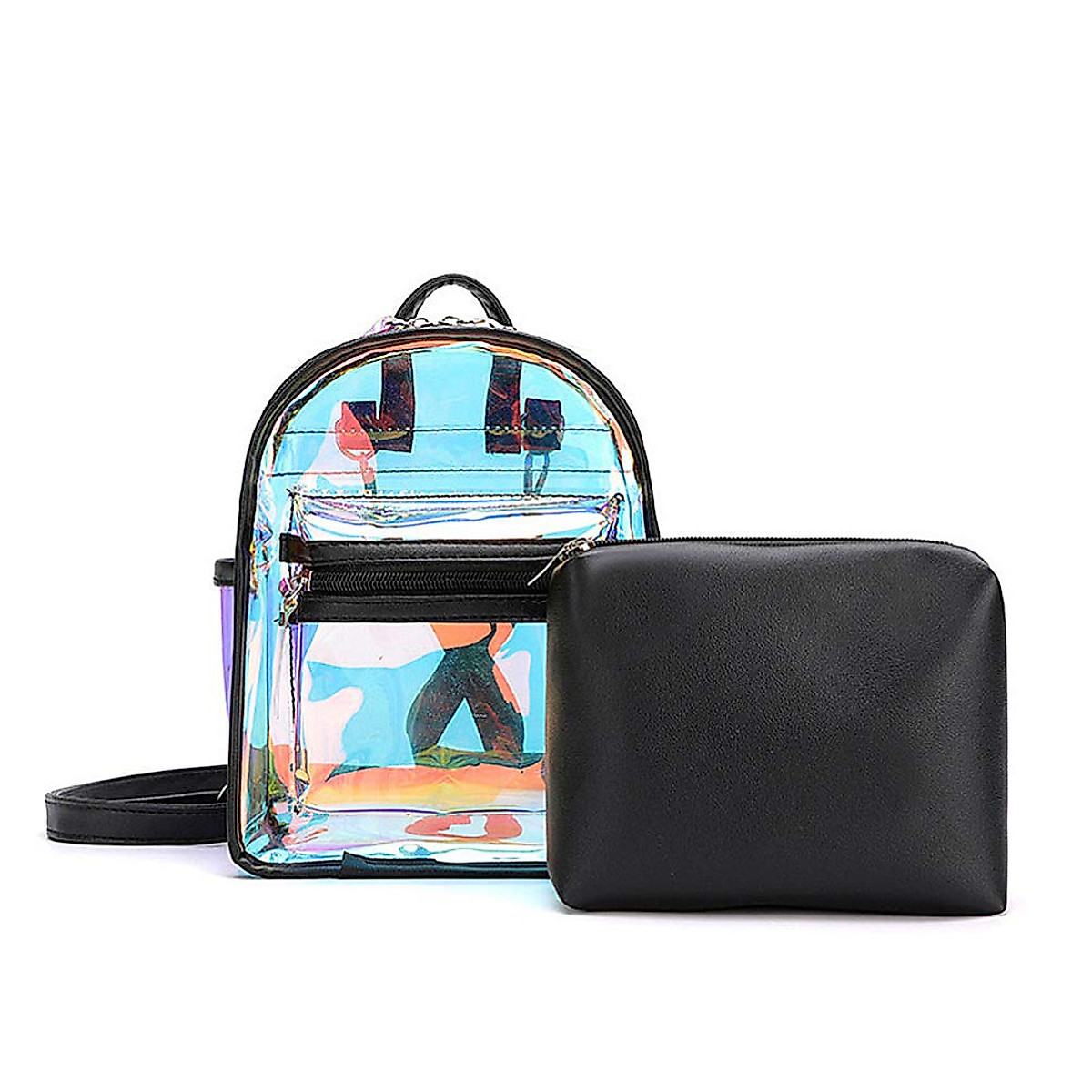 GALPADA Holographic Backpack Transparent Backpack Clear Shoulder Bag Clear Bookbag Storage Bag