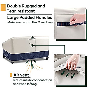 Time Forest Patio Loveseat Covers, 100% Waterproof Patio Furniture Covers, Heavy Duty Outdoor Couch Cover Waterproof, Lawn Garden Outdoor Furniture Covers Waterproof,Fog/Navy 60Wx42Dx30H Inch